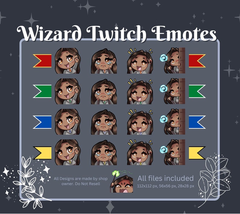 Wizard Twitch Discord Emote Pack Hogwarts Inspired Emotes Digital ...