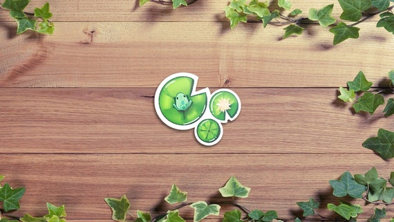 Cute Lily Pads Sticker Cute Stickers Frog Sticker Cute | Etsy