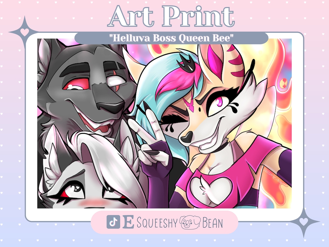 Helluva Boss Queen Bee 4x6 in Fan Art Print | Furry Art | Loona ...