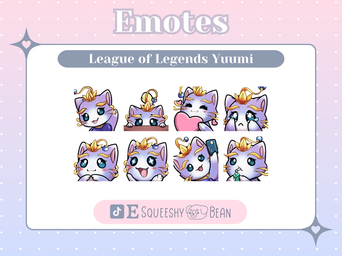 League of Legends Yuumi Inspired Twitch Emotes Digital - Etsy