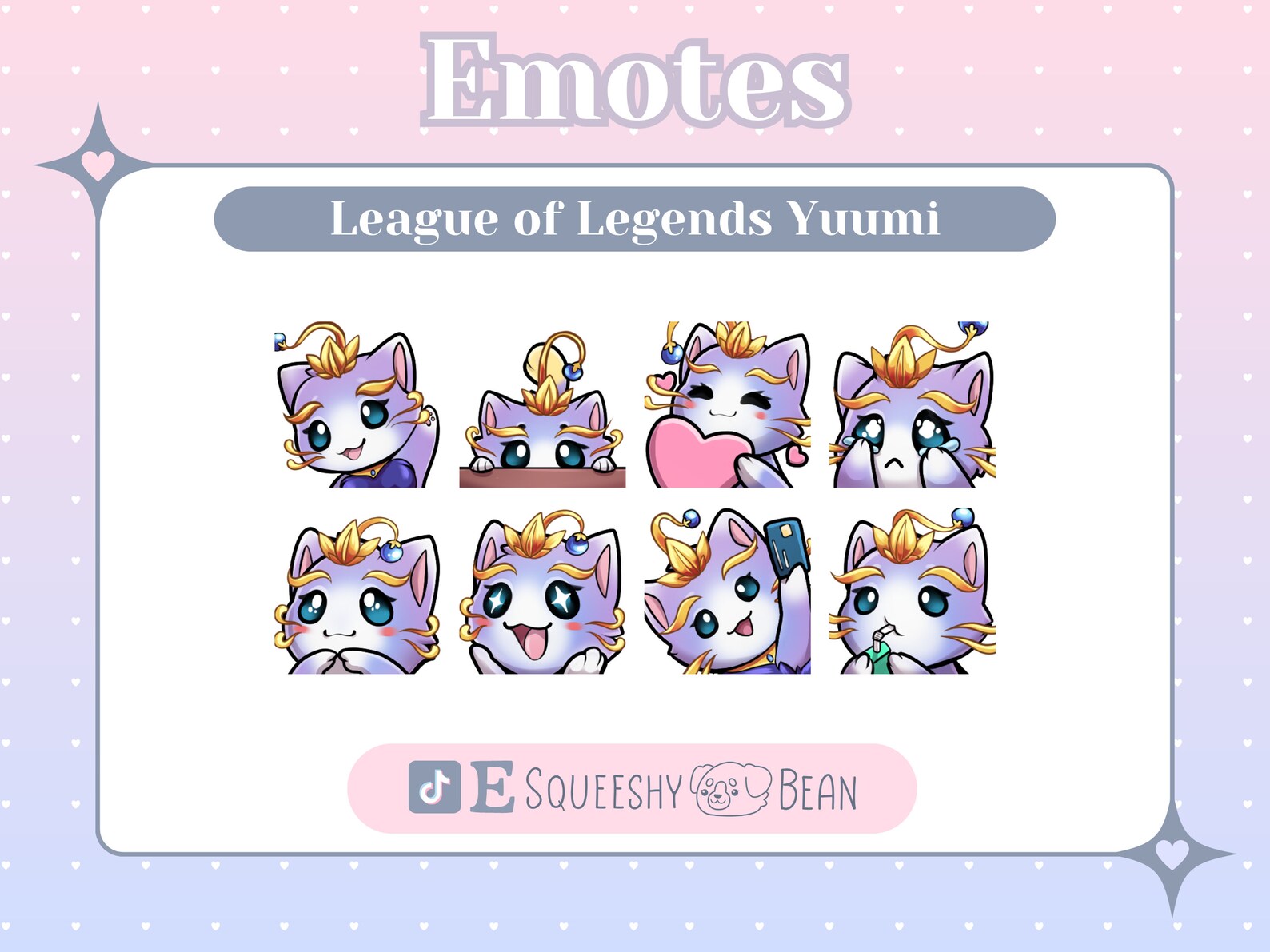 League of Legends Yuumi Inspired Twitch Emotes Digital - Etsy