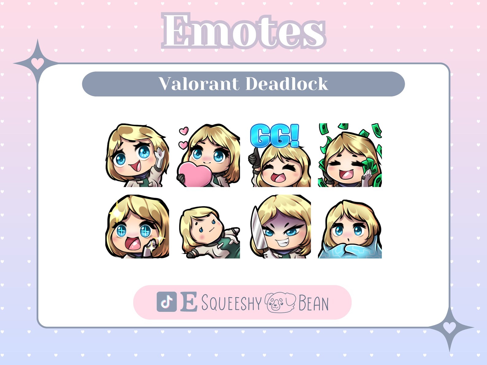 Valorant Deadlock Inspired Twitch Emotes | Digital Download | Cute ...