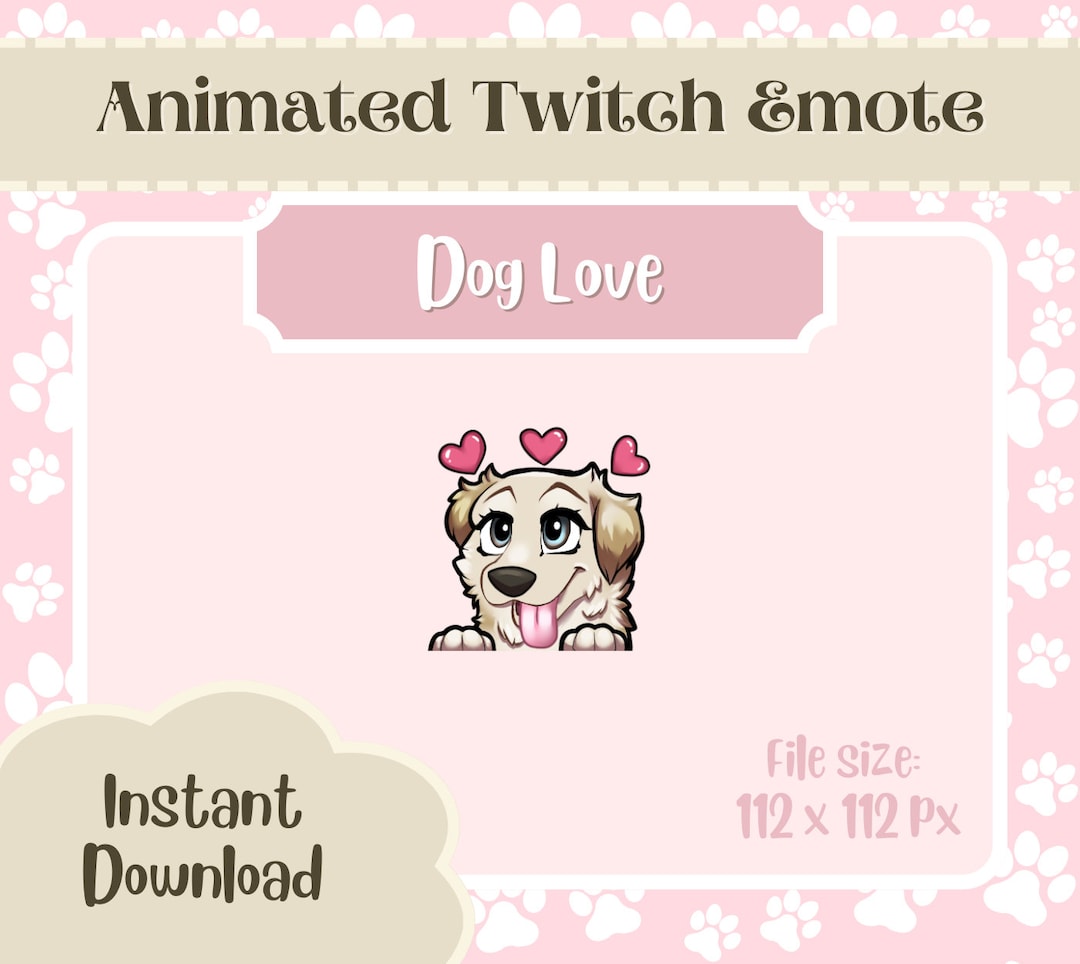 Animated Dog Love Twitch Discord Emote | Labrador | Digital Download ...