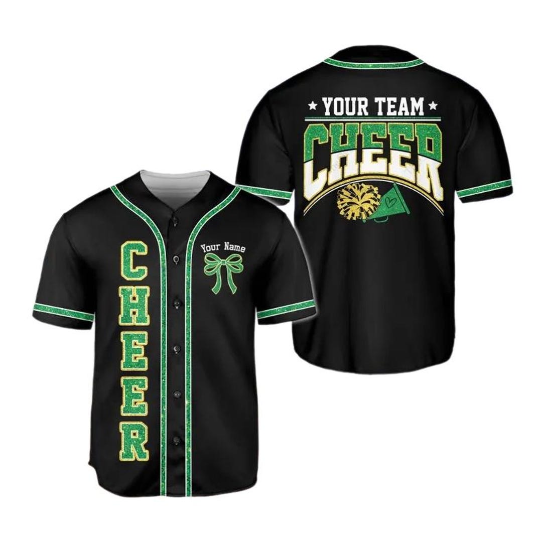 Personalized Glitter Cheer Baseball Jersey, Custom Name Team Name ...