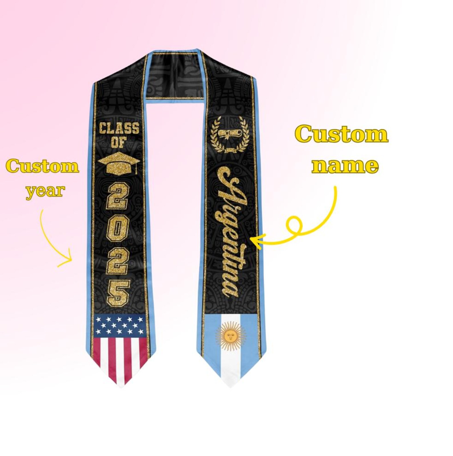 Personalized College Graduation Stole, Custom Grad Sash to Celebrate ...