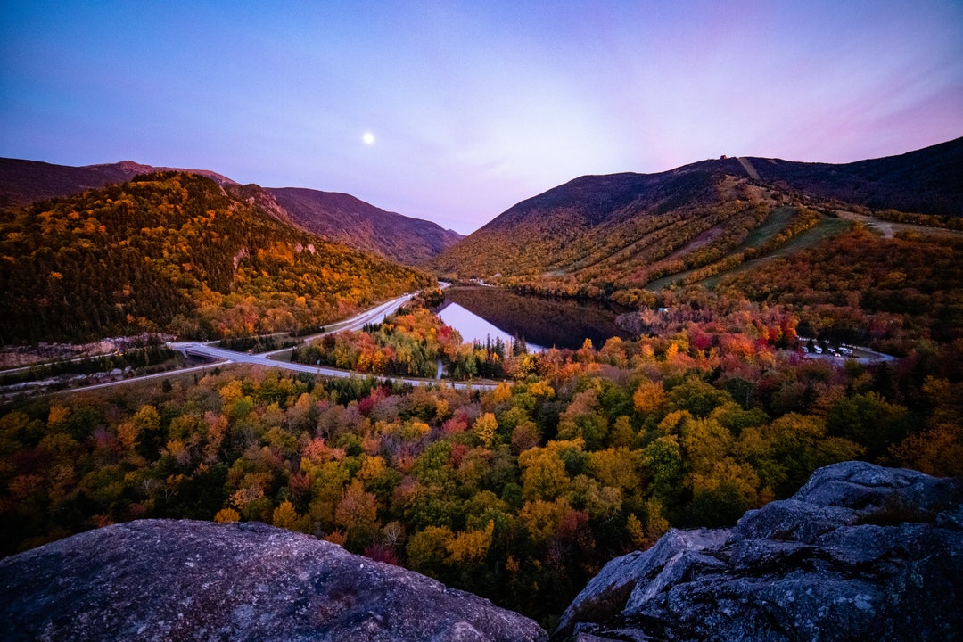 Artist Bluff Fall Sunset, Franconia Notch State Park New Hampshire, New ...