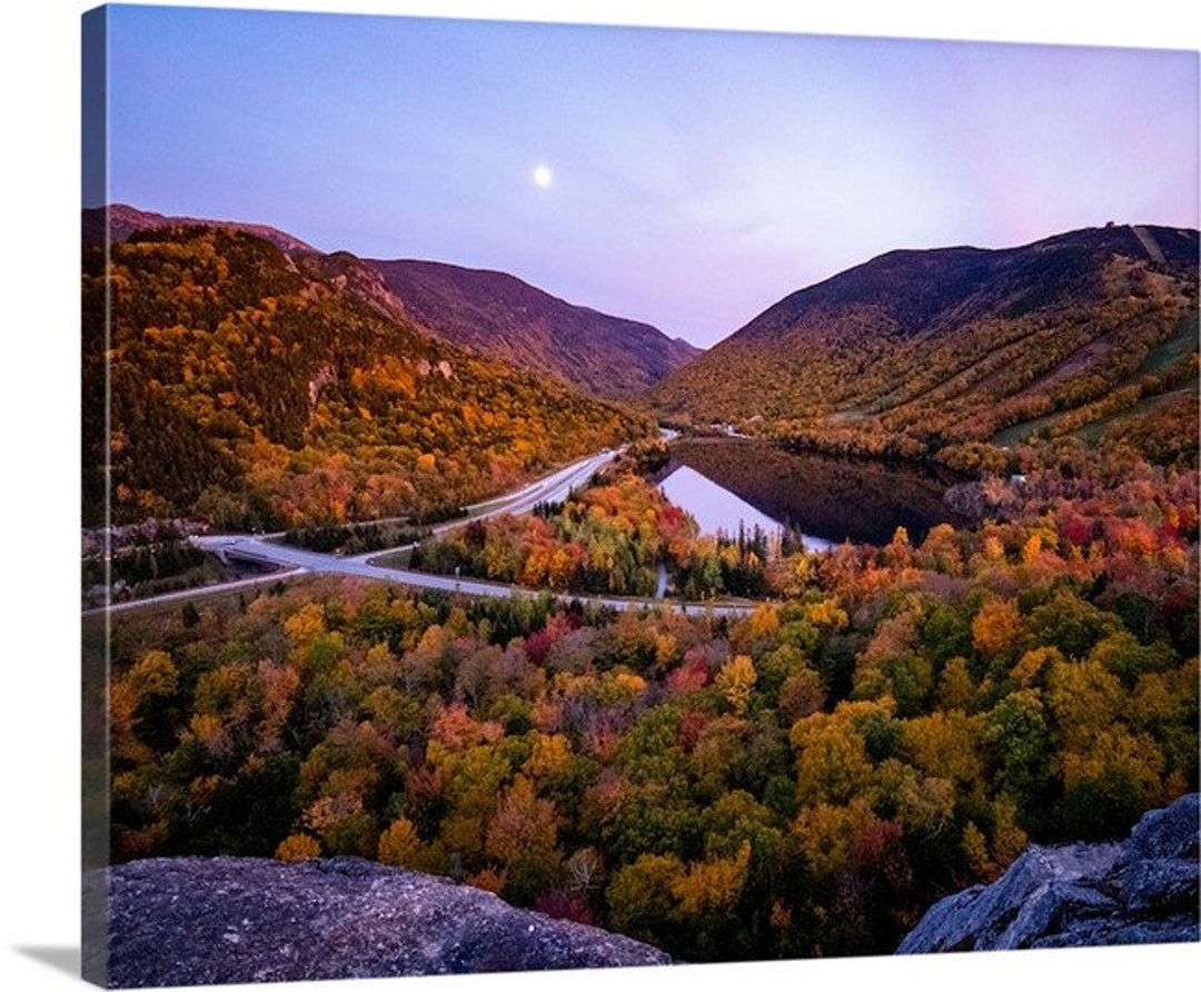 Artist Bluff Fall Sunset, Franconia Notch State Park New Hampshire ...