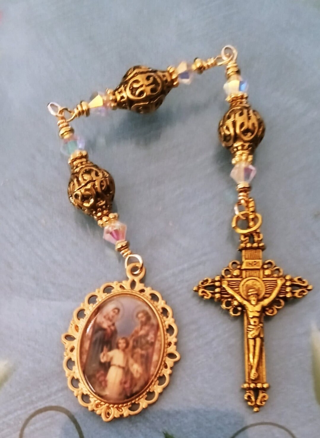 Catholic 3 H Mary Rosary Chaplet Most Holy Family - Etsy