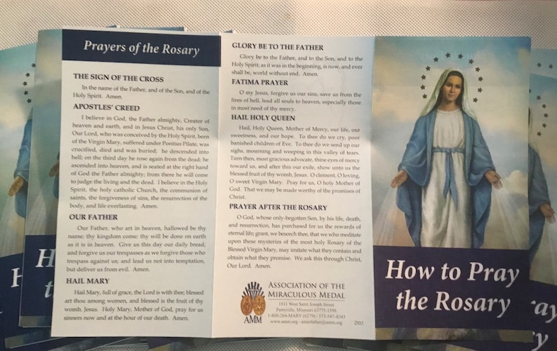 How to Pray the Rosary English 15pcs Full Color Leaflets Pamphlets ...