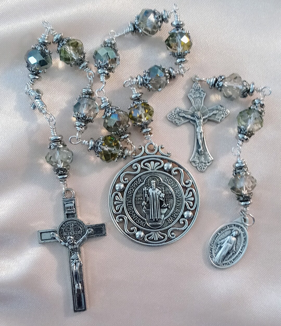 Brilliant One Decade Catholic Rosary Tenner Beads & 3 Hail Mary Gift ...