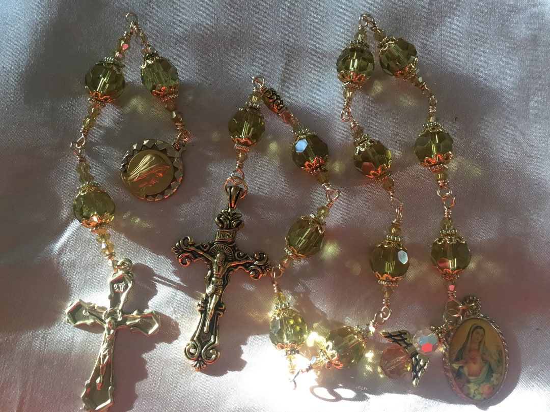 Brilliant One Decade Catholic Rosary Tenner Beads & 3 Hail Mary Gift ...