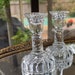 Antique Small Clear Glass Candle Stick Holders | Etsy