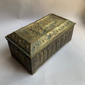 Bronze Ancient Roman Empire Style Art Deco Velvet Lined Casket Box - Etsy