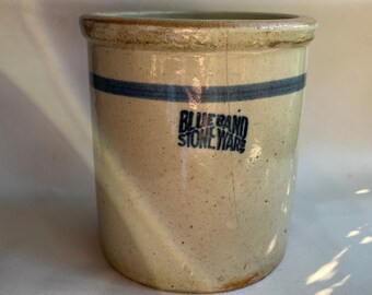 Antique Blue Band Crock - Etsy