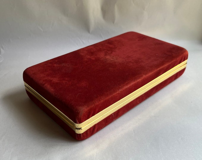 Red Velvet Hinged Jewelry Box - Etsy