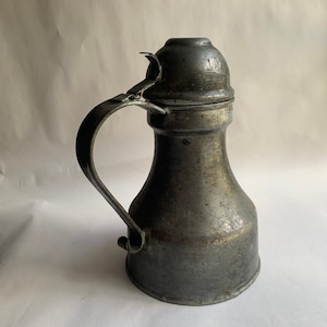 Antique Tin Tankard With Hinged Lid Tappit Hen, Colonial Flagon, Beer ...