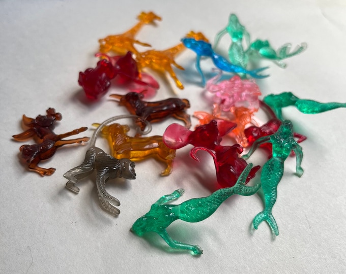 Vintage Animal Zoo Piks Sonic Drink Charms Colorful Plastic Animal ...