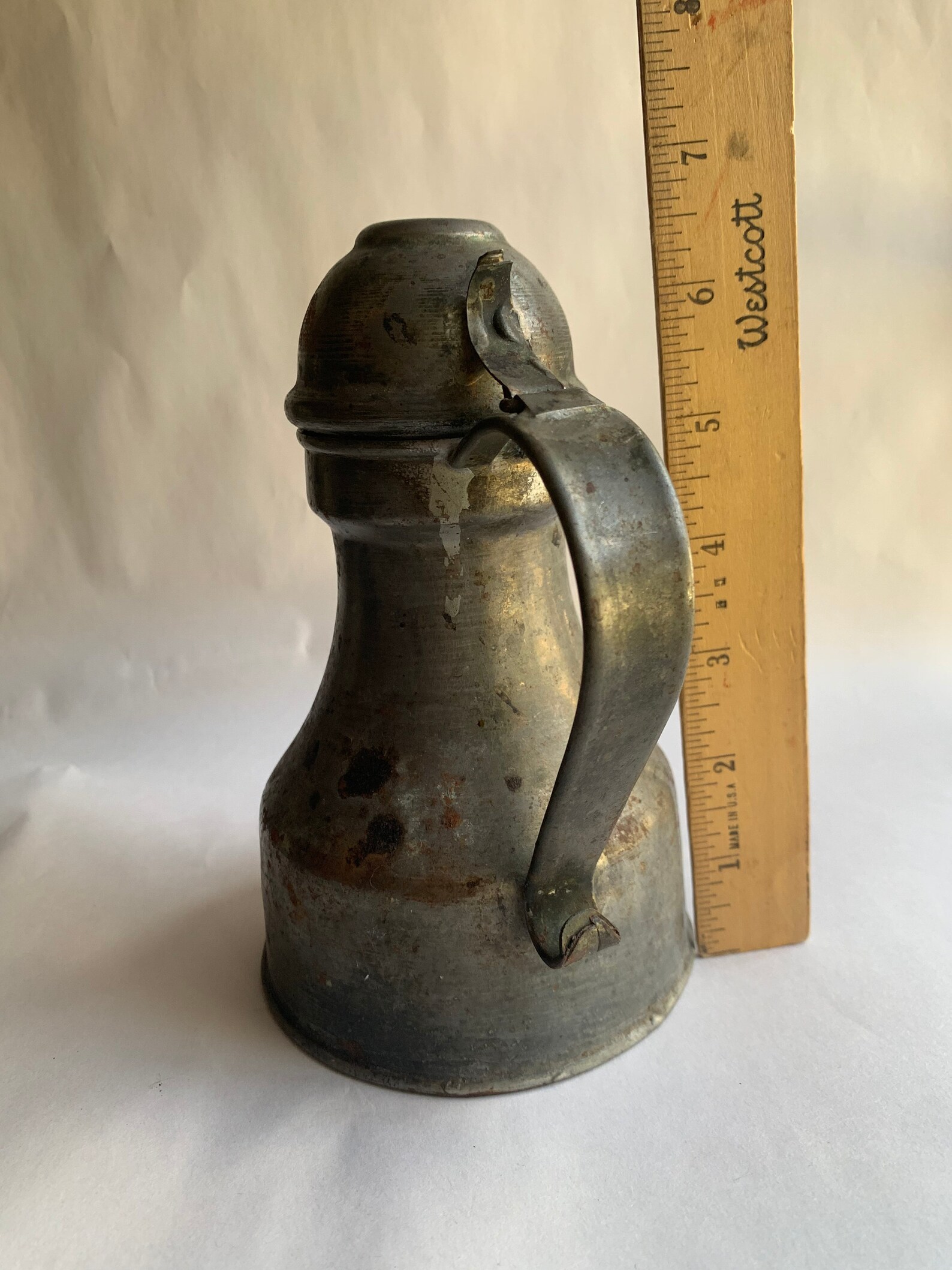 Antique Tin Tankard With Hinged Lid Tappit Hen Colonial - Etsy