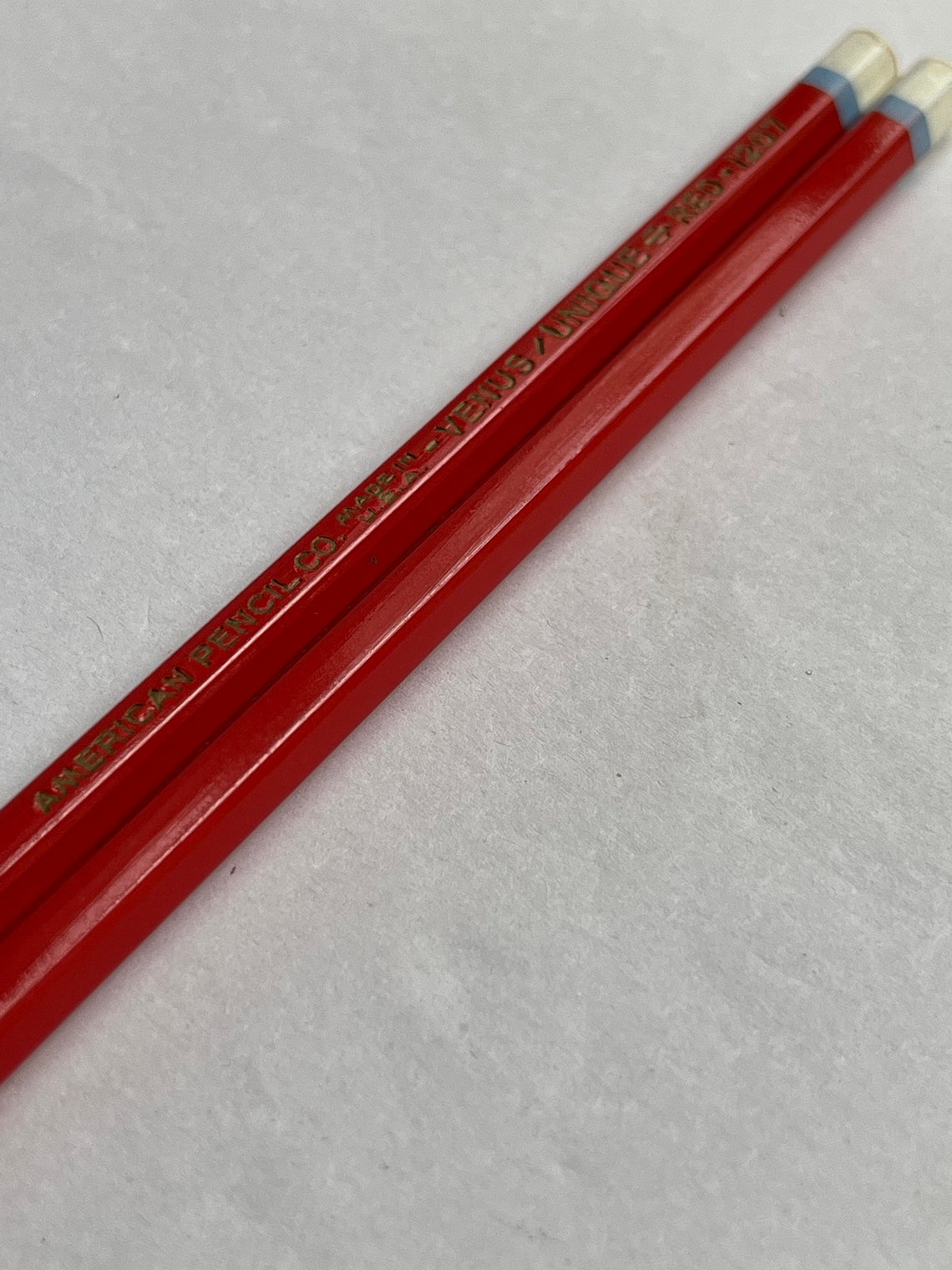 Vintage American Pencil Co. VENUS Unique Red Pencil 1207 Set of Two - Etsy