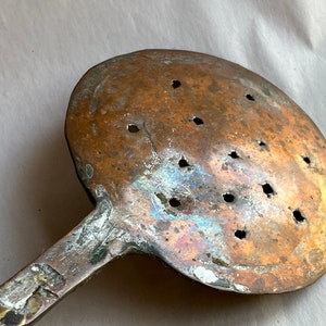 Antique Primitive Copper Skimming Spoon, Hand Forged Skimmer - Etsy