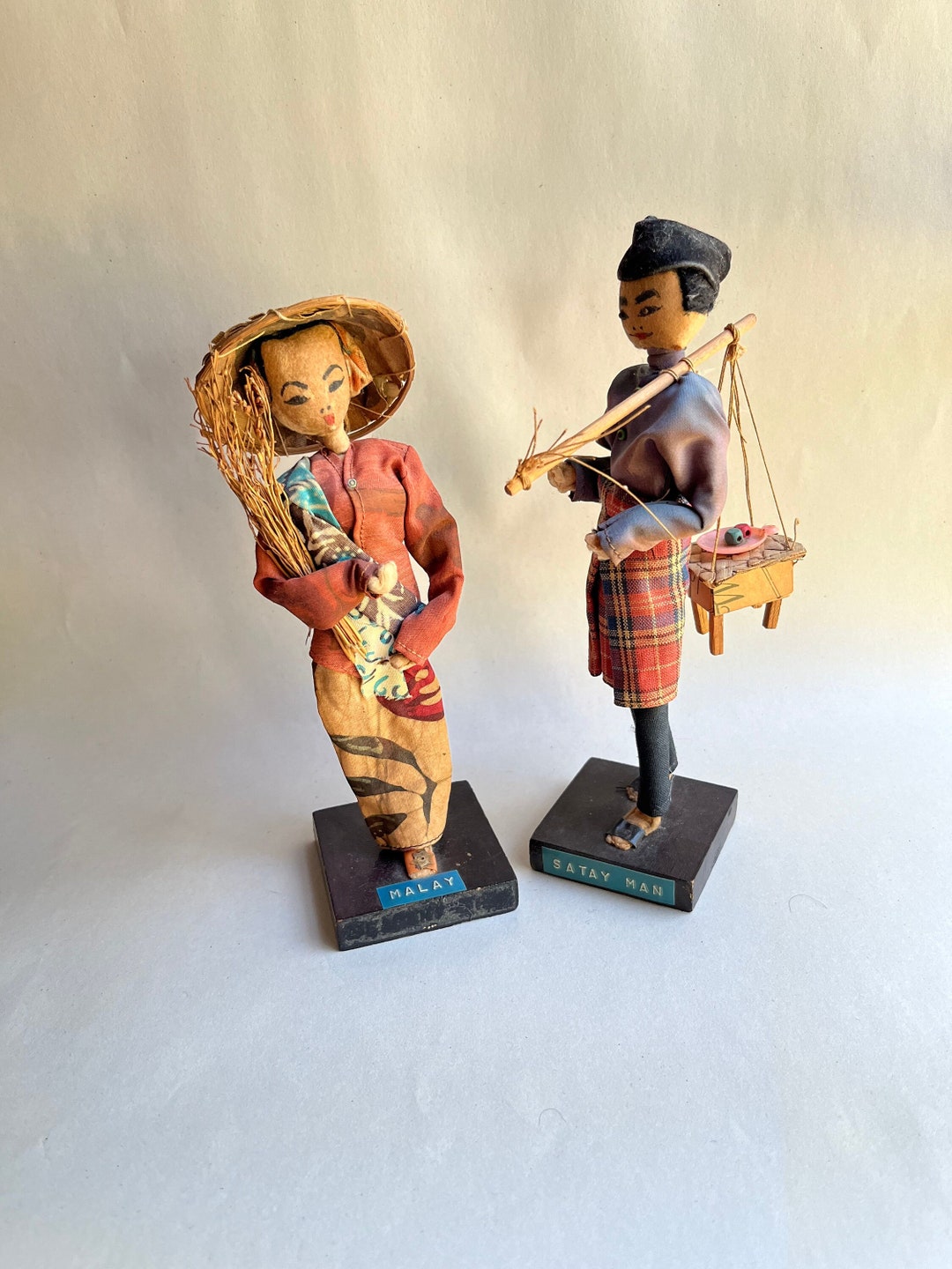 Vintage Malay and Satay Man Peasant Costume Figure Dolls - Etsy