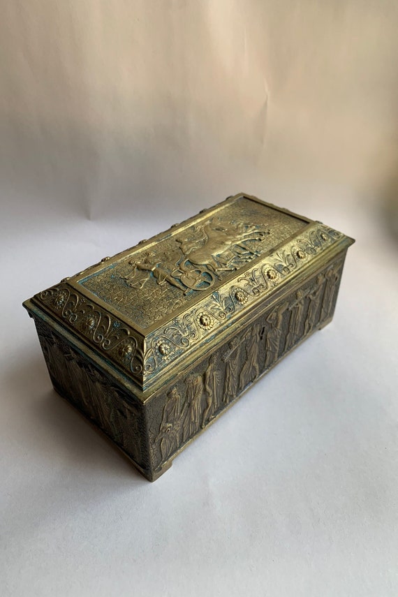 Bronze Ancient Roman Empire Style Art Deco Velvet Lined Casket | Etsy