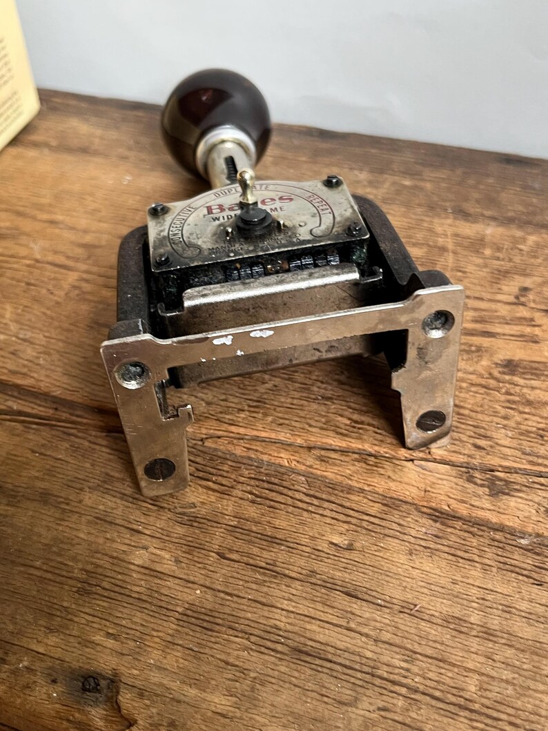 Vintage Number Stamper, Bates Wide Frame Numbering Machine Serial No ...