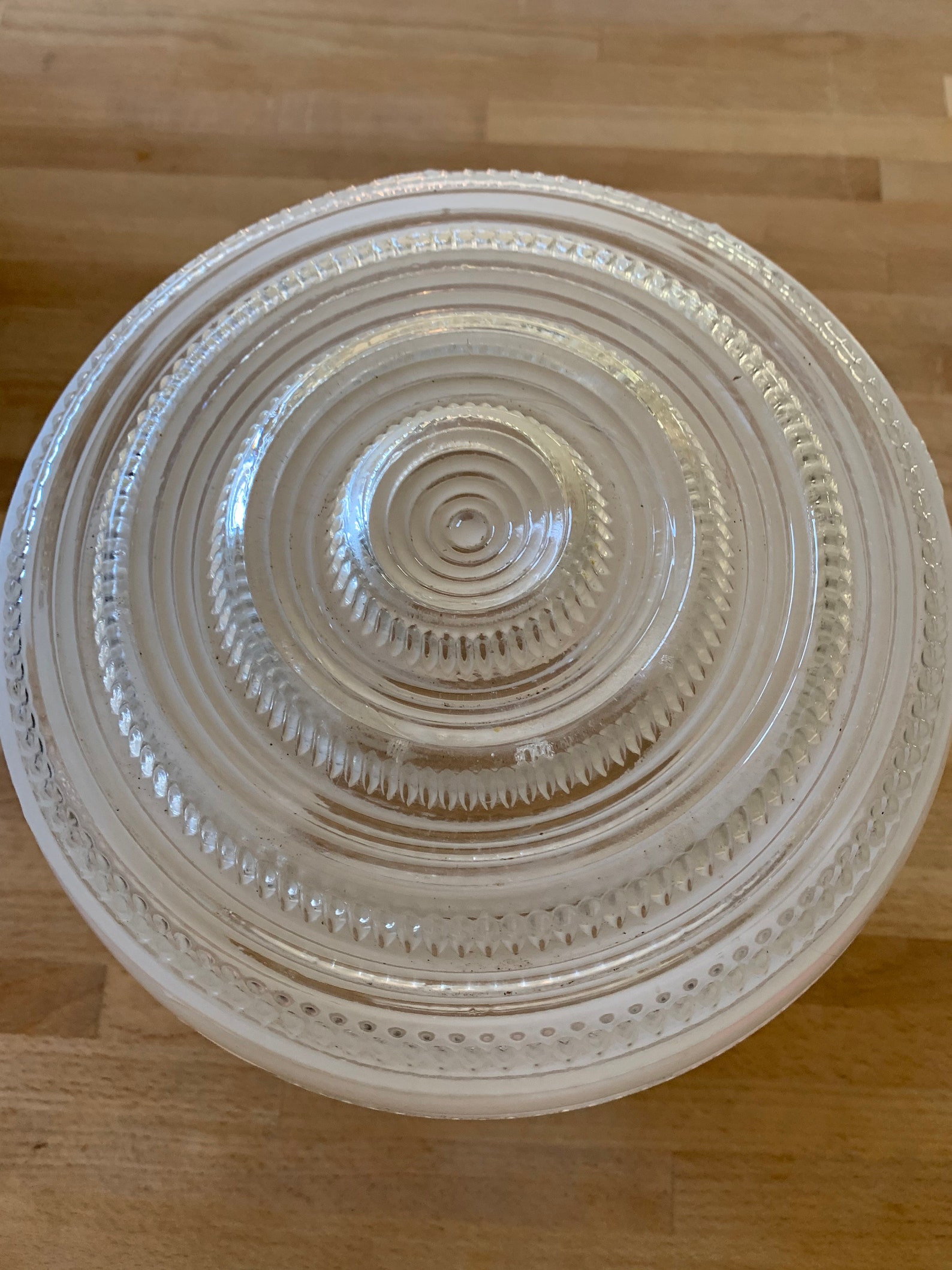 Vintage Ceiling Light Cover Art Deco Style Frosted Bulls Eye - Etsy