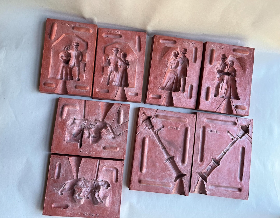 Vintage Rubber Casting Molds for Lead Tin Toy Figure Making, Miniature ...