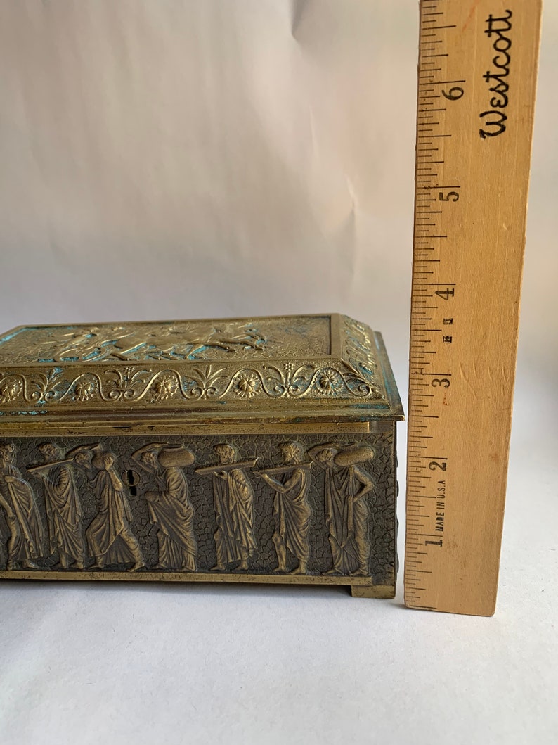 Bronze Ancient Roman Empire Style Art Deco Velvet Lined Casket | Etsy