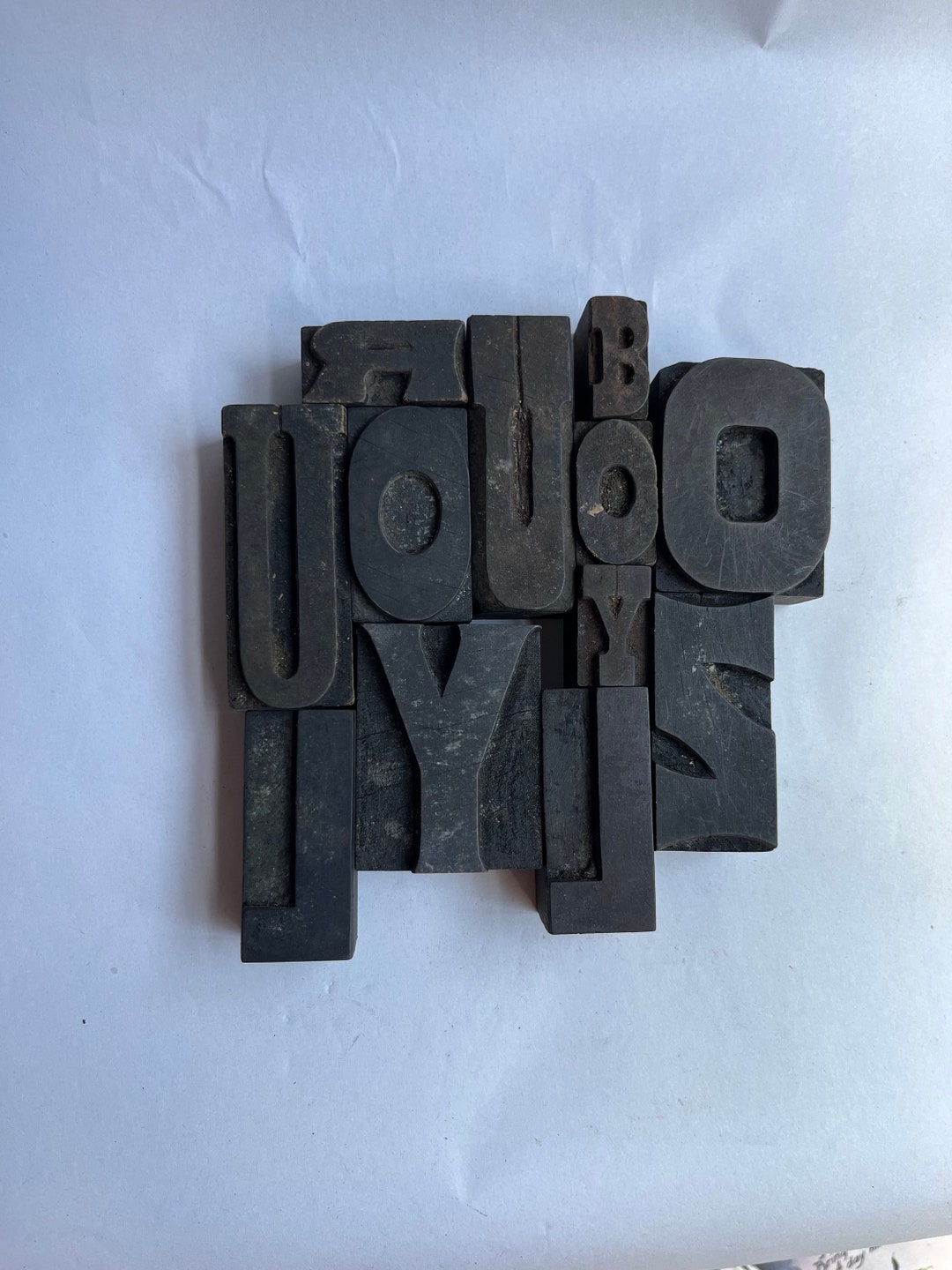 Antique Letterpress Wood Printers Block Letter Set of 12 Pieces - Etsy