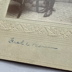 Victorian Fred Reeves Portrait With Leaves and Fleur De Cross Embossed ...