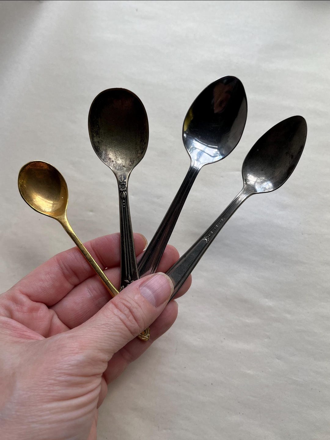 Vintage Small Spoon Collection: Gold Plated Demitasse, 1881 Rodgers ...