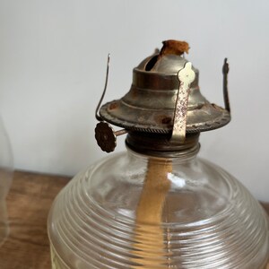 Vintage Lamplight Farms Glass Oil Lamp With Geometric Pattern Base - Etsy