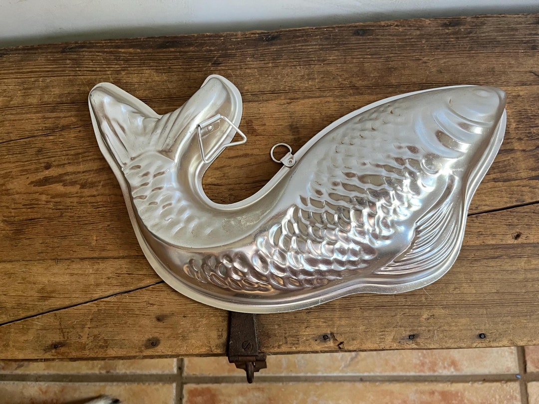 Vintage Fish Shaped Metal Mold for Aspic Gelatin Pastry Cake Jello ...