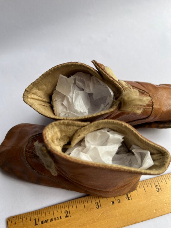 Antique Baby Leather HighTop Boots Button Down Shoes - Gem