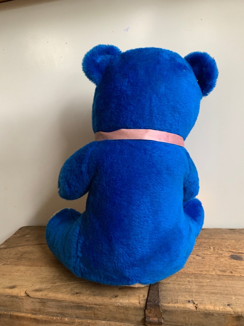 Large Vintage Blue Teddy Bear Carnival Prize Toy Circa 1950-60s Blue ...