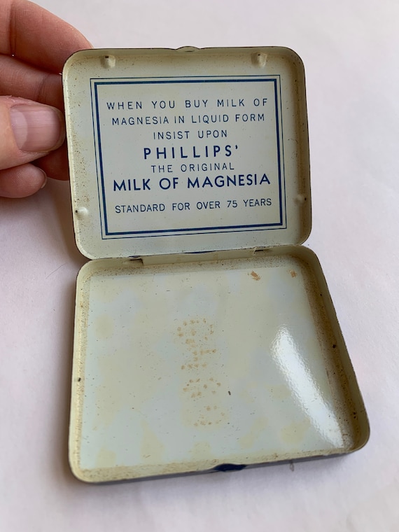 Vintage Phillips Milk of Magnesia Tablets Tin Medicin… - Gem