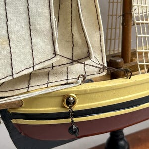 Vintage Topsail Schooner Wood Ship Model - Etsy