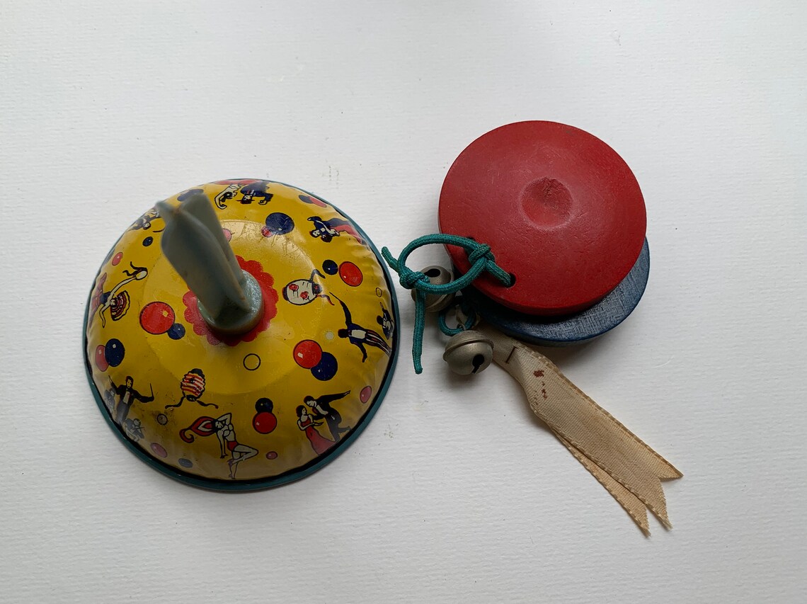 Vintage Tin Litho Circus Noise Maker Bell by US Metals & Wood | Etsy