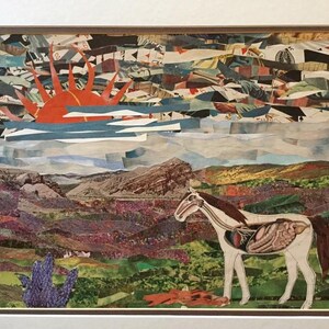 Purple Pastures Original Paper Collage by Candiland Art - Etsy