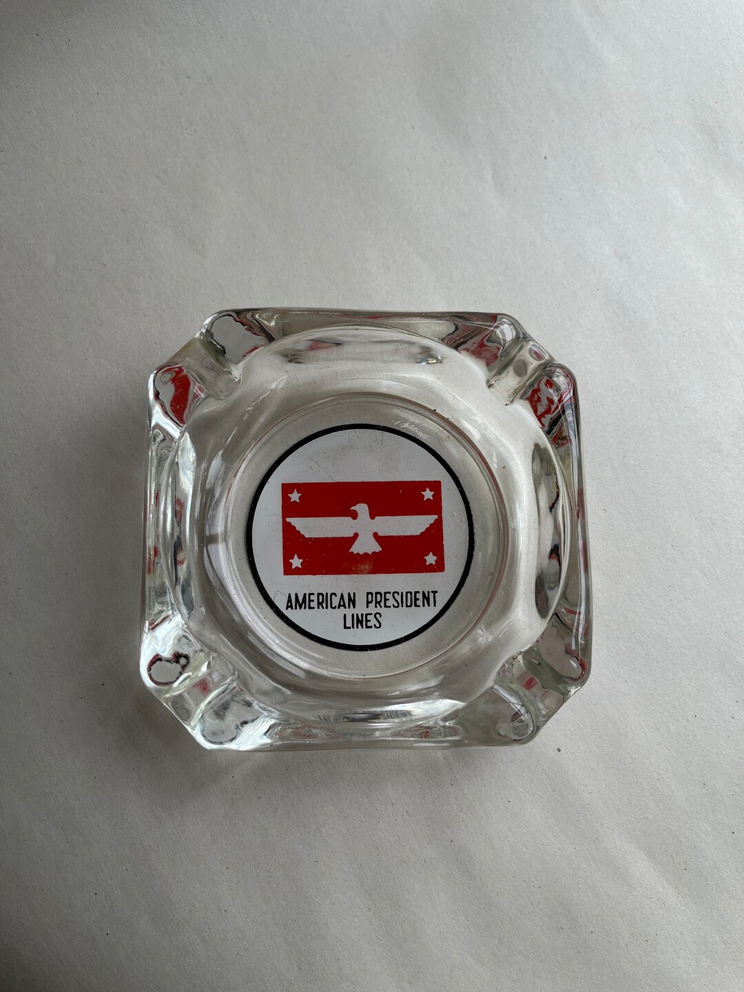 Vintage American President Lines Glass Ashtray: Eagle Advertising - Etsy