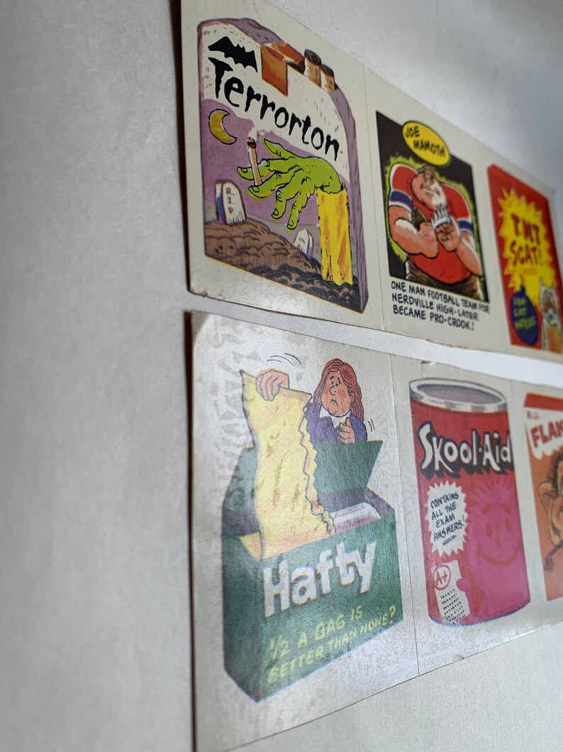 Vintage KRAZY Stickers Parody Cards Terrorton Joe Mamoth TNT - Etsy