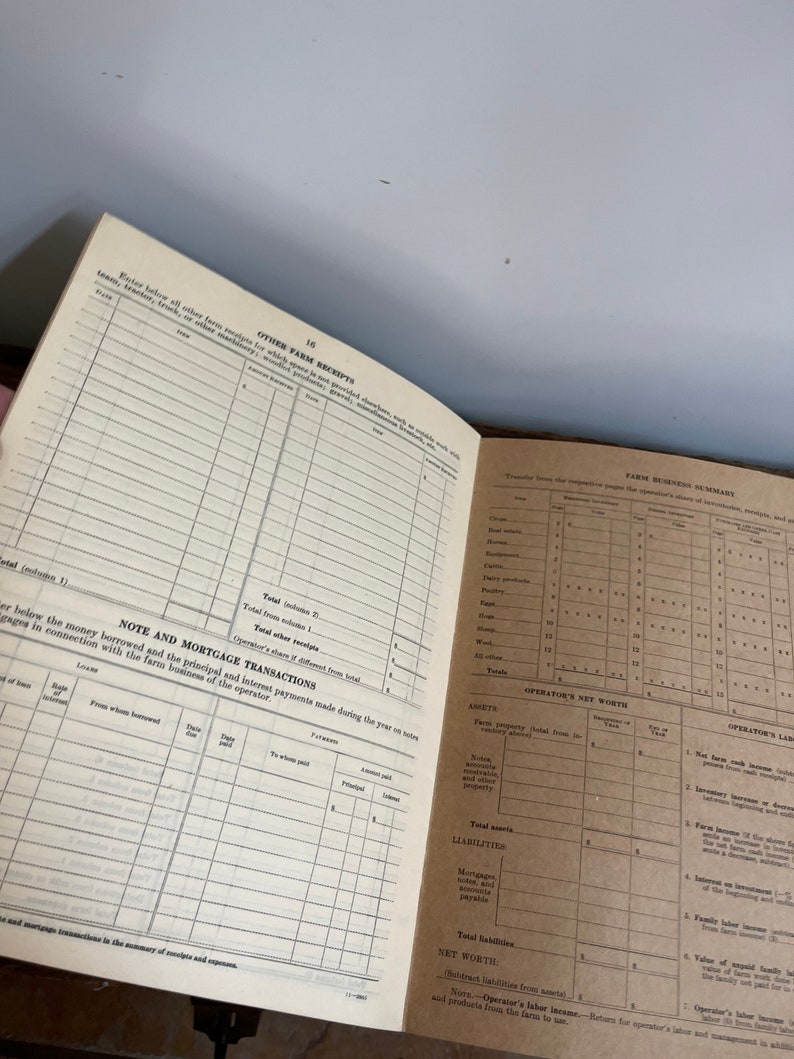 Blank Farm Farm Record Book 1930s Vintage Paperback Ledge - Etsy
