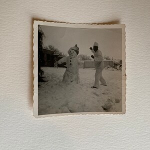 Vintage Chef With Snowman 1940s Winter Photograph - Etsy