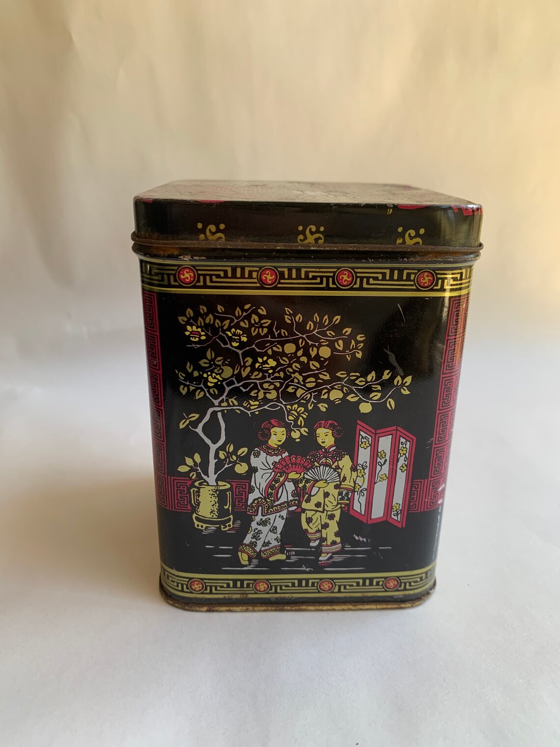 Vintage Chinese Tea Tin Kitchen Storage Asian Decor - Etsy