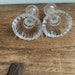 Antique Small Clear Glass Candle Stick Holders - Etsy