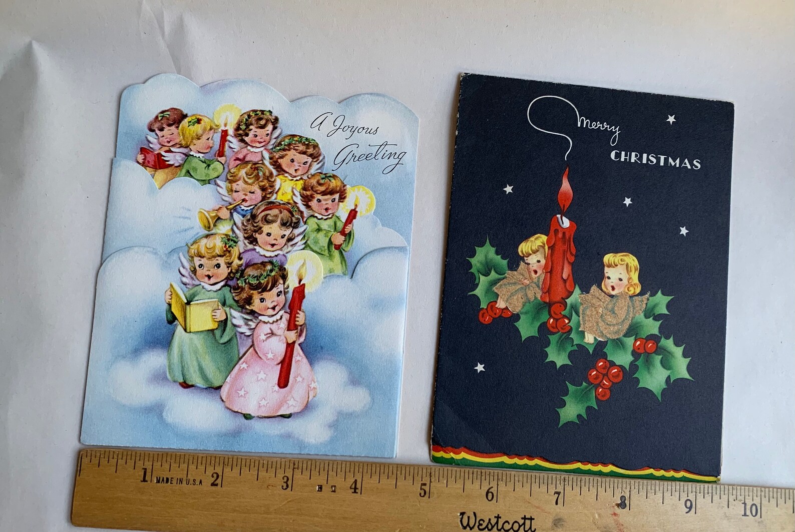 Retro Angel Illustrated Christmas Greeting Cards Paper - Etsy