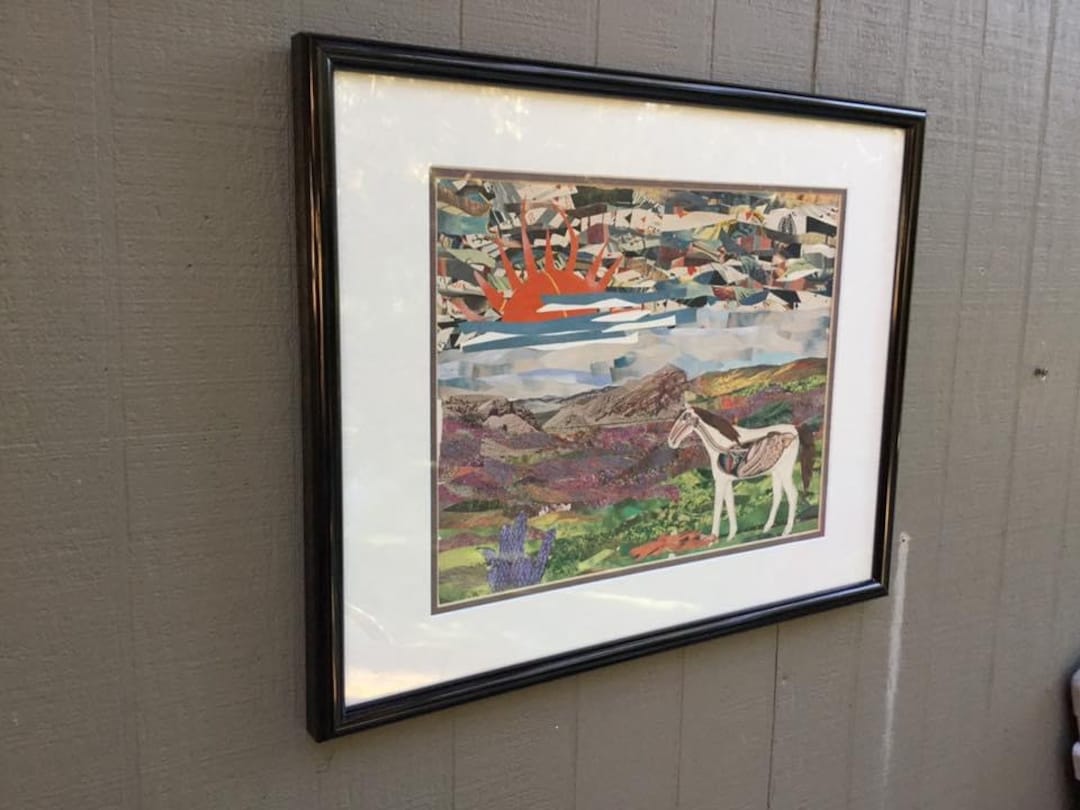 Purple Pastures Original Paper Collage by Candiland Art - Etsy