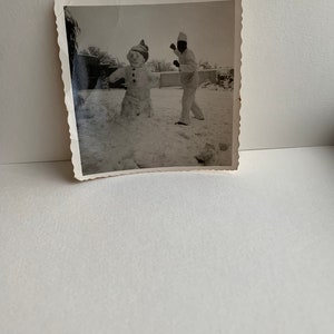 Vintage Chef With Snowman 1940s Winter Photograph - Etsy